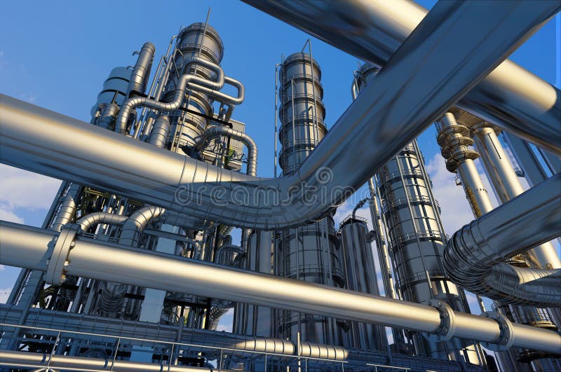 Tubes of factory stock illustration. Illustration of pollute - 31725312