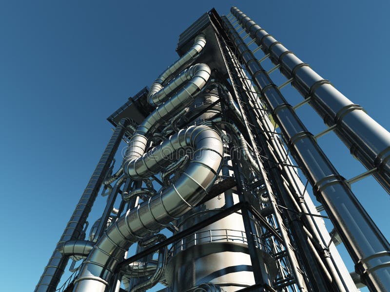 Tubes of factory stock illustration. Illustration of warming - 175175703