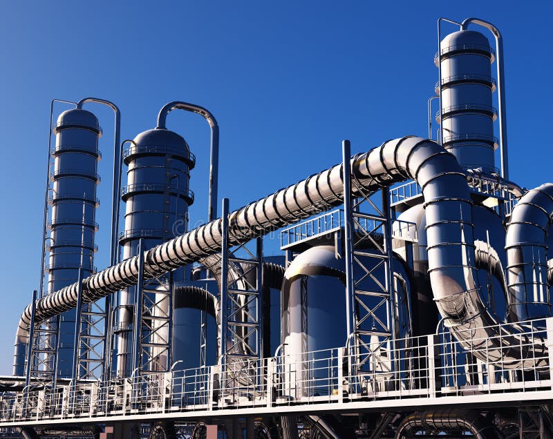 Tubes of factory stock illustration. Illustration of business - 207314444