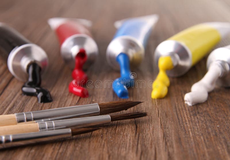 Tubes of paint stock image. Image of creative, yellow - 23188133