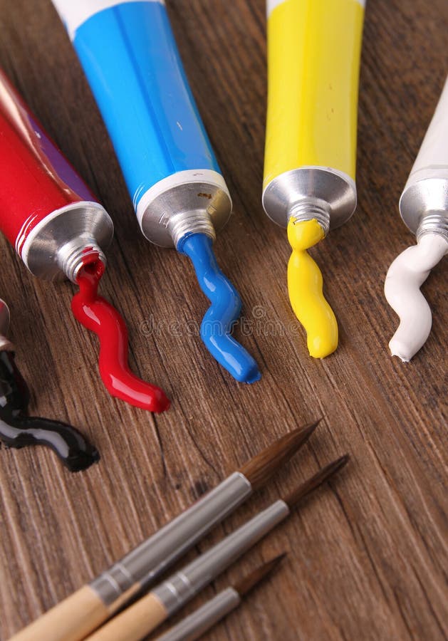 Tubes of paint stock image. Image of creative, yellow - 23188133
