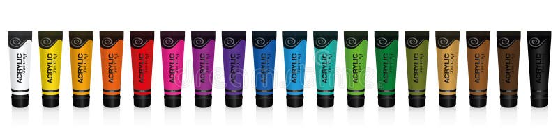 Tubes of Paint Acrylic Paint Color Set Stock Vector - Illustration of ...