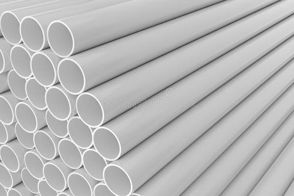 Tubes PVC Pipes Background, 3D Rendering Stock Illustration ...