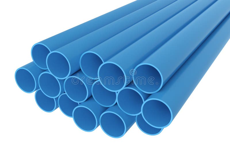 Blue Pvc Pipe Connection Isolated On White Background 3d Rendering ...