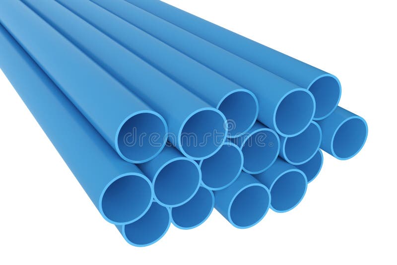 Tubes PVC Pipes Isolated on White Background, 3D Rendering Stock ...