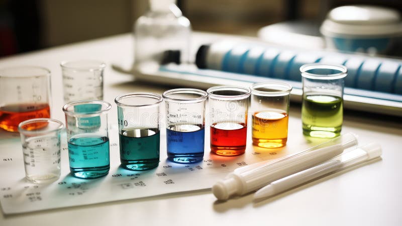 Tubes water testing kit stock illustration. Illustration of test ...