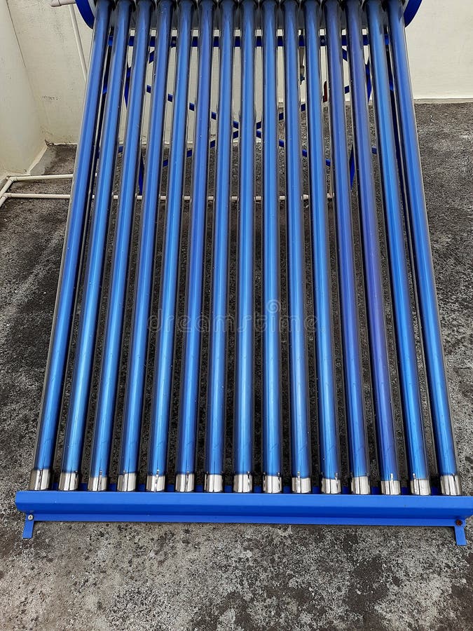 Tubular Solar Water Heater Panel Stock Photo - Image of roof, panel ...