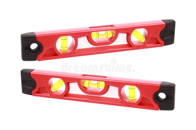 Tubular Spirit Level Isolated on White Stock Image - Image of plastic ...