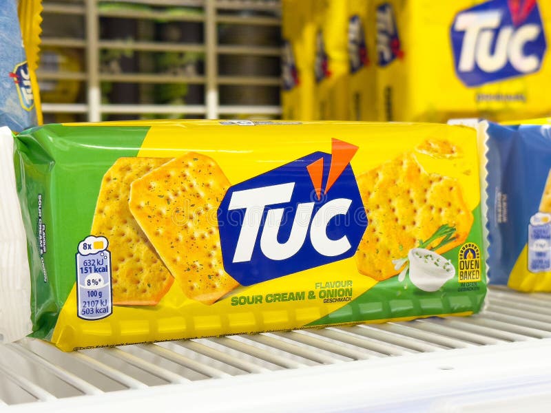 Tuc Sour Cream and Onion Crackers Package on Store Shelf Display ...