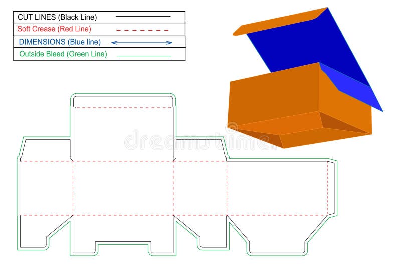 Small Box Template Dieline Stock Illustrations – 115 Small Box Template ...