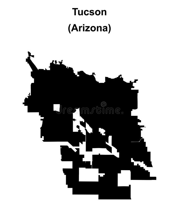 Tucson outline map stock vector. Illustration of atlas - 357151094