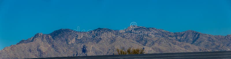 Tucson AZ Mountain Top Rugged Against a Clear Blue Sky 2024 Stock Photo ...