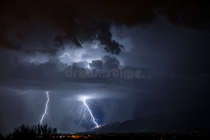 Tucson Lightning stock photo. Image of clouds, monsoon - 59997432
