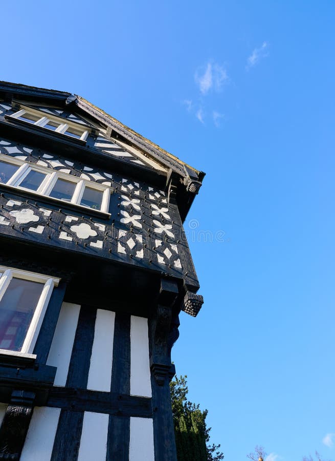 Tudor-style Building Against a Clear Blue Sky Stock Photo - Image of ...