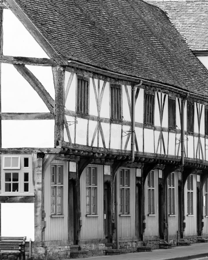 Tudor House Timber Frame Wattle and Daub Stock Image - Image of history ...