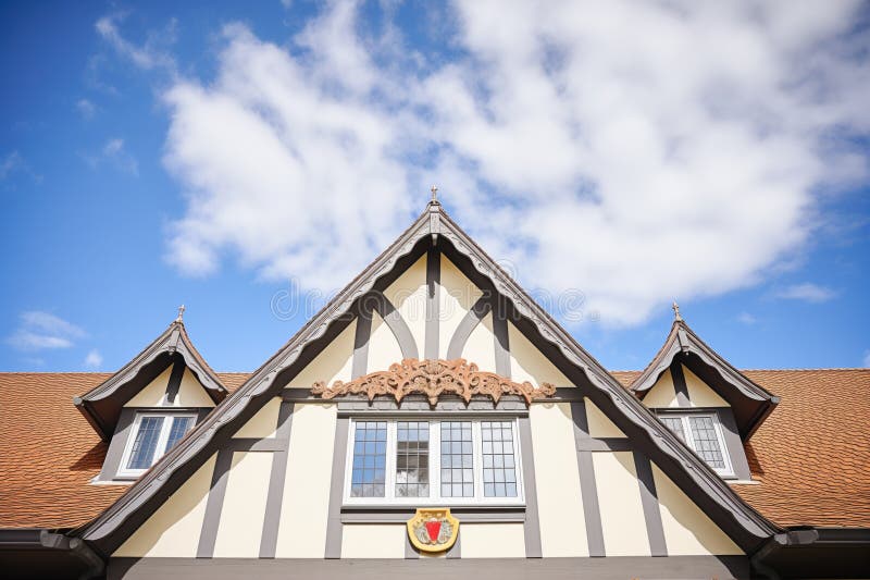 Tudors Front Gable Against Cloudfilled Sky Stock Photo - Image of ...