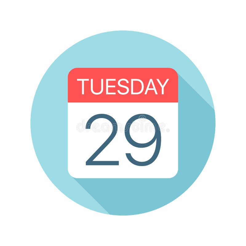 Tuesday 29 - Calendar Icon. Vector Illustration of One Day of Week ...