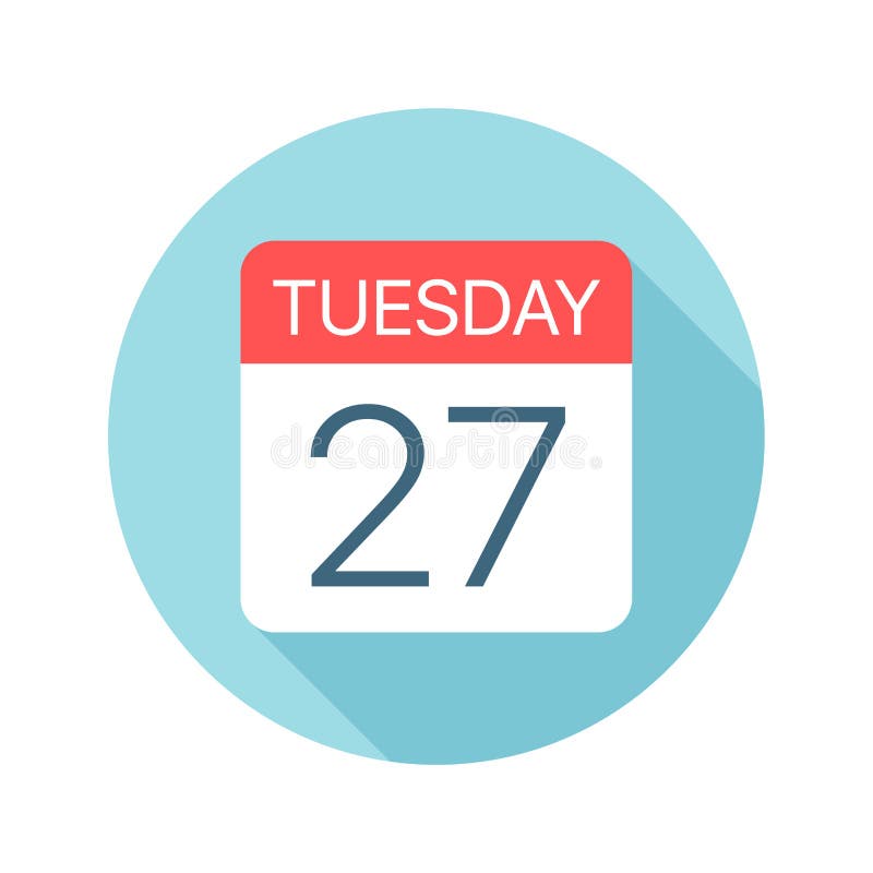 Tuesday 27 - Calendar Icon. Vector Illustration of One Day of Week ...