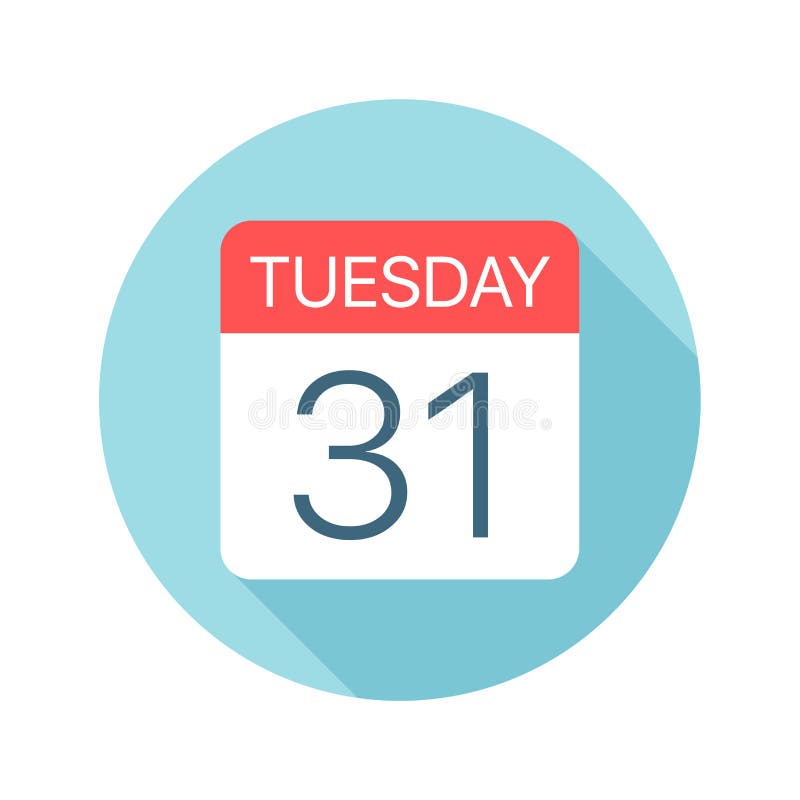 Tuesday 31 - Calendar Icon. Vector Illustration of One Day of Week ...