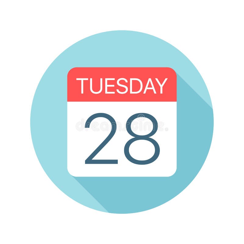 Tuesday 30 - Calendar Icon. Vector Illustration of Week Day Paper Leaf ...
