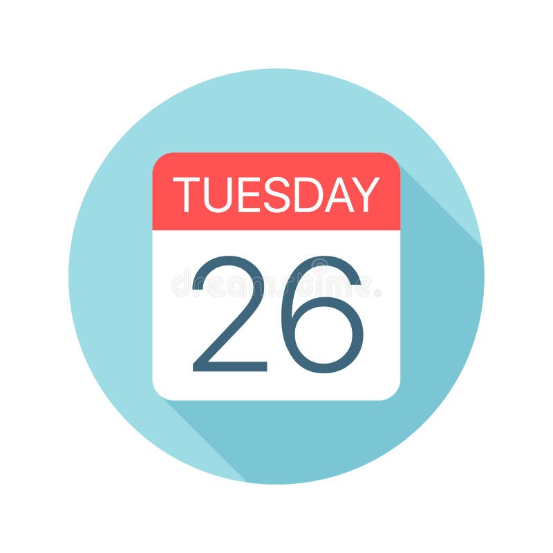 Tuesday 26 - Calendar Icon. Vector Illustration of One Day of Week ...