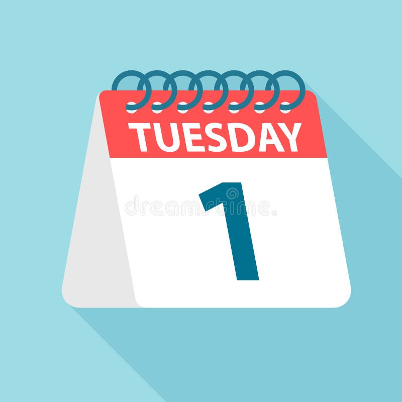 Tuesday 1 - Calendar Icon. Vector Illustration of Week Day Paper Leaf ... Tuesday 1 - Calendar Icon. Vector Illustration of Week Day Paper Leaf ...