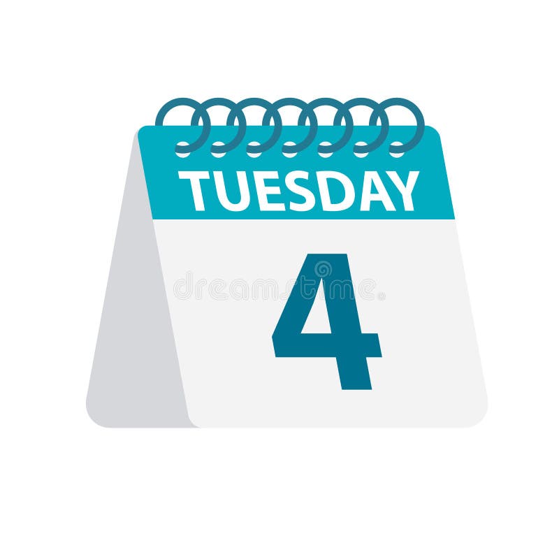 Tuesday 4 - Calendar Icon. Vector Illustration of Week Day Paper Leaf ... Tuesday 4 - Calendar Icon. Vector Illustration of Week Day Paper Leaf ...