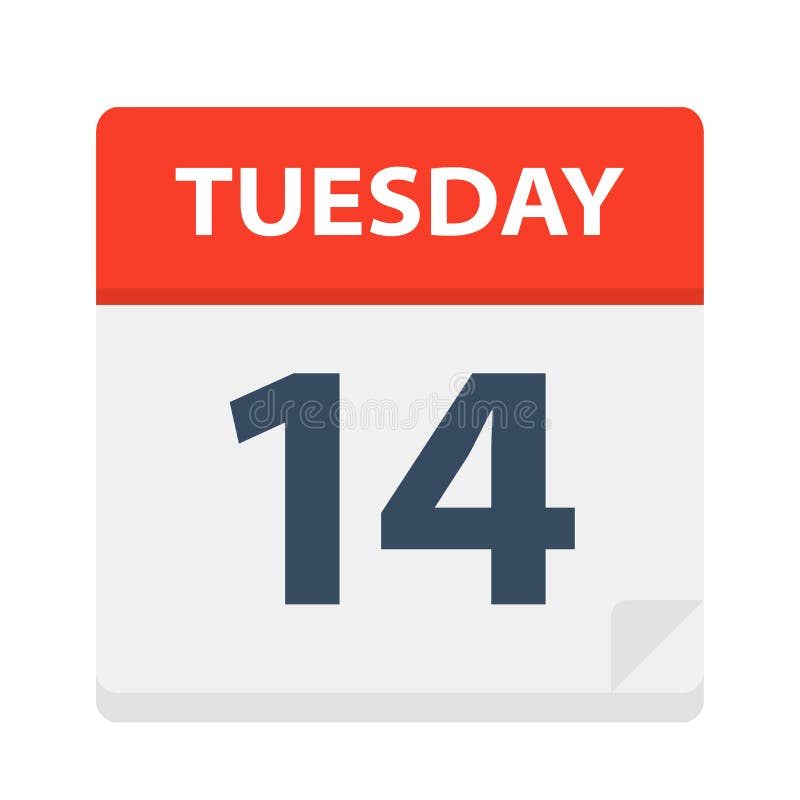 Tuesday 14 - Calendar Icon. Vector Illustration Of Week Day Paper Leaf ... Tuesday 14 - Calendar Icon. Vector Illustration Of Week Day Paper Leaf ...