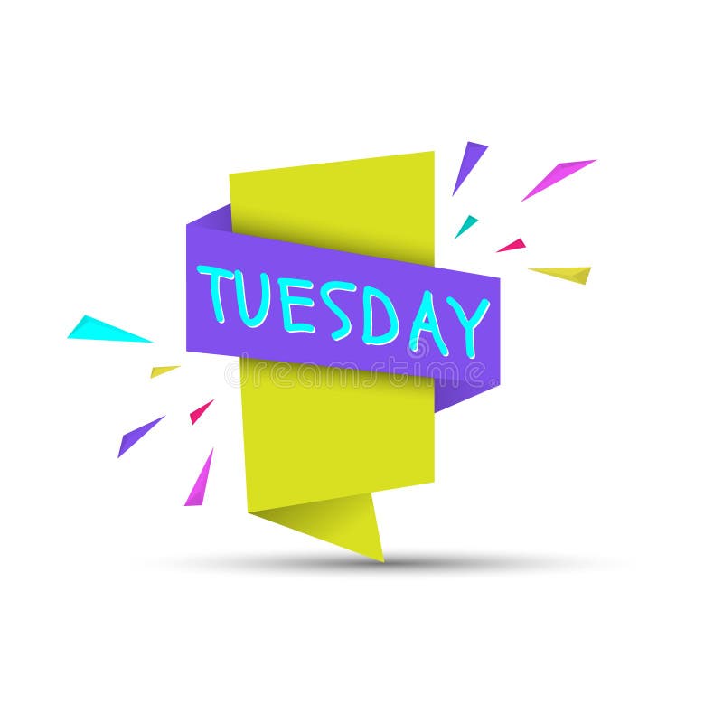 TUESDAY. Colored Banner with the Name of the Day of the Week Stock ...