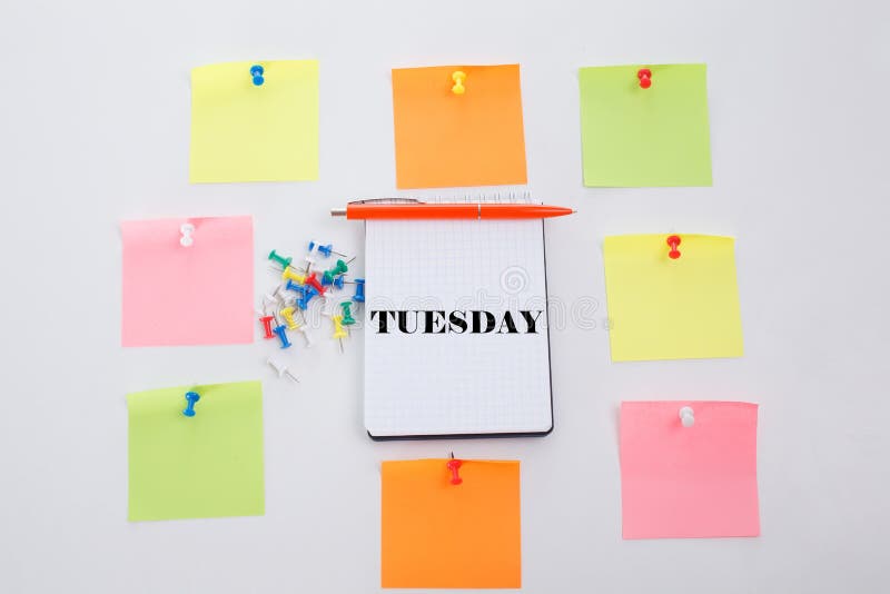 Tuesday, Concept Write on Office Table, Notepad and Colorful Pencil ...