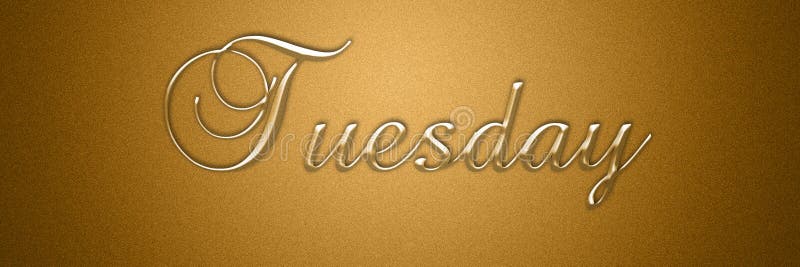 Tuesday Day of the Week Text Title Background Design Stock Illustration ...