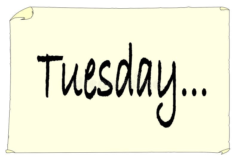 Tuesday Paper Message Sticker on a White Background Stock Vector ...