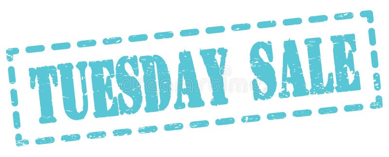 TUESDAY SALE Text Written on Blue Stamp Sign Stock Illustration ...