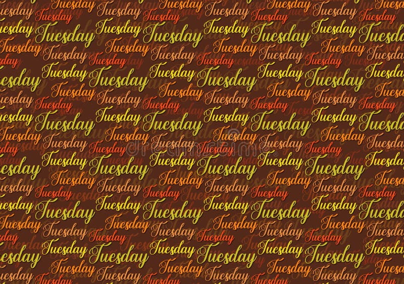Tuesday Text Pattern for Wallpaper Use Stock Illustration ...