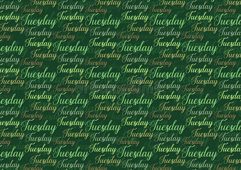 Tuesday Text Pattern for Wallpaper Use Stock Illustration ...