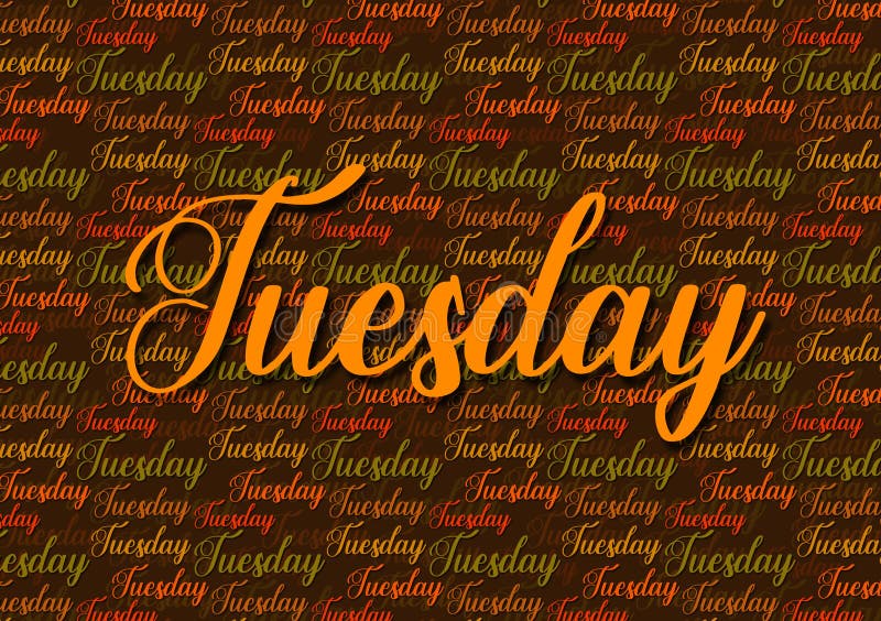 Tuesday Text Pattern for Wallpaper Use Stock Illustration ...