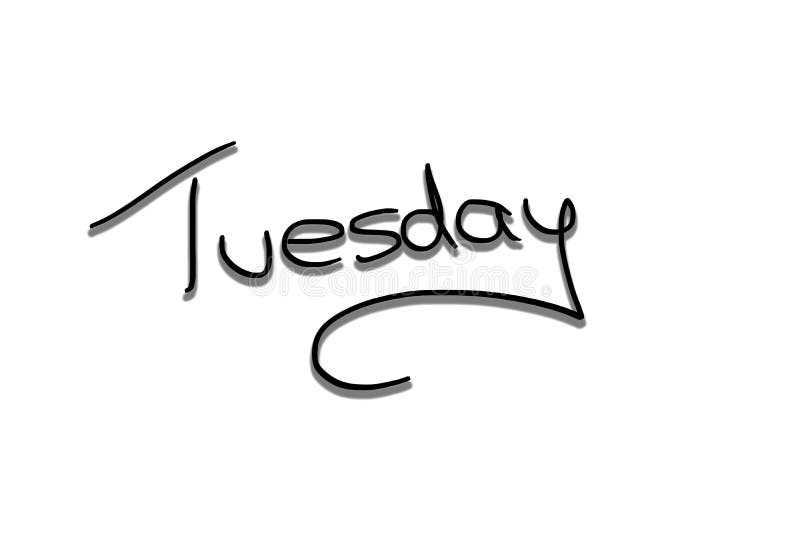 Tuesday, Text, Hand Written, Black on Transparent Background Stock ...
