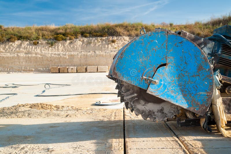 Tufa stone quarry stock image. Image of groove, drill - 170775207