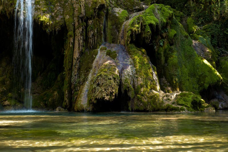 The Tufa Waterfall Near Arbois Stock Image - Image of travel, cuisance ...
