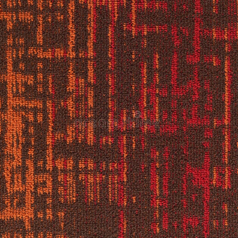 Tufted Carpet Texture with Abstract Red and Orange Pattern Stock ...