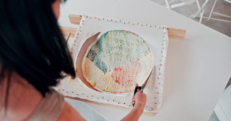 Tufting, Hands and Textile Tool for Craft, Weaving and Frame for Design in Business, Workshop or ...