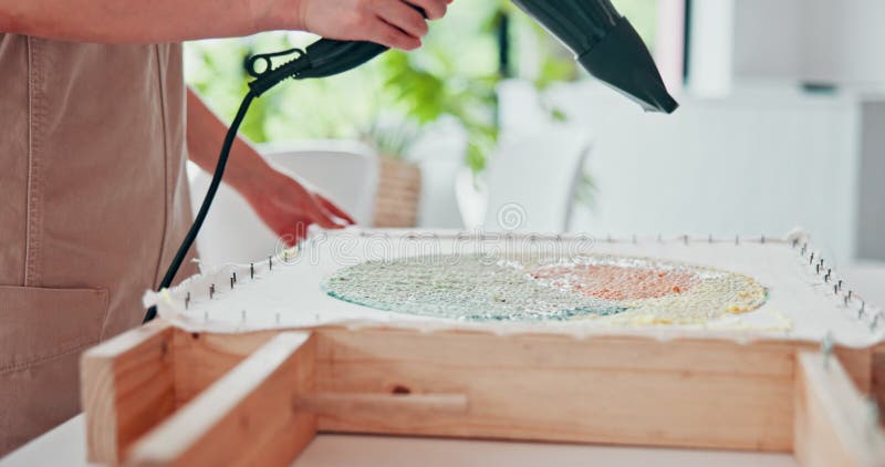 Tufting, Hands and Cloth for Craft, Thread, Weaving or Frame for Design ...