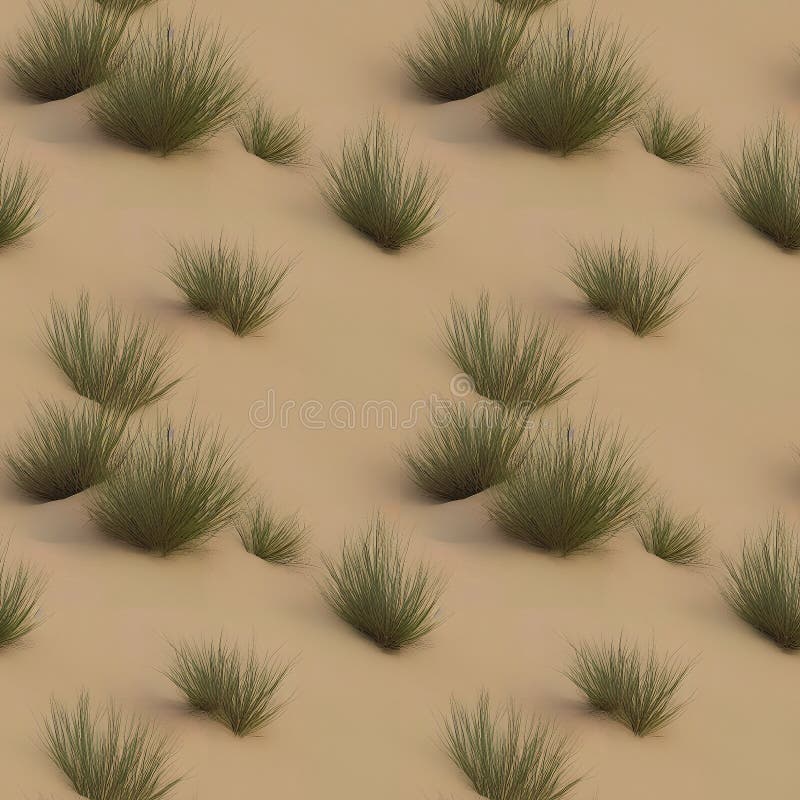 Tufts of Stunted Grass on Desert Sand, Seamless Texture, Generative Ai ...