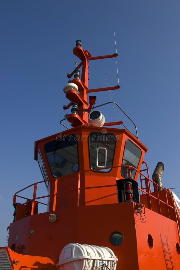 Tug stock photo. Image of ocean, ropes, docked, mast, captain - 3818868