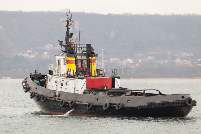 Tug boat in the port stock image. Image of freight, marine - 214009439