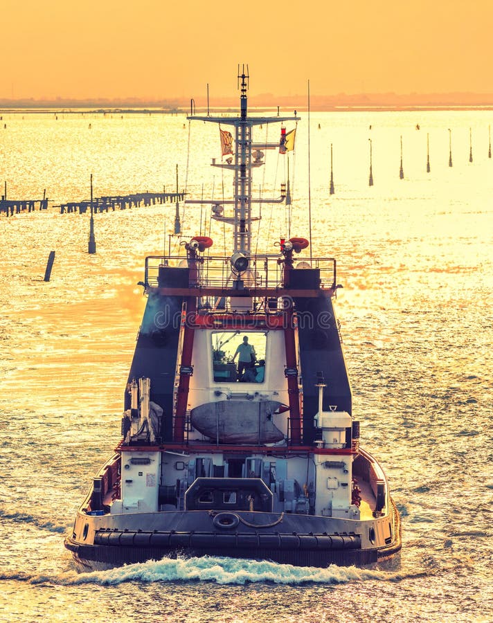 Tug boat in the port stock image. Image of ship, industrial - 144839279
