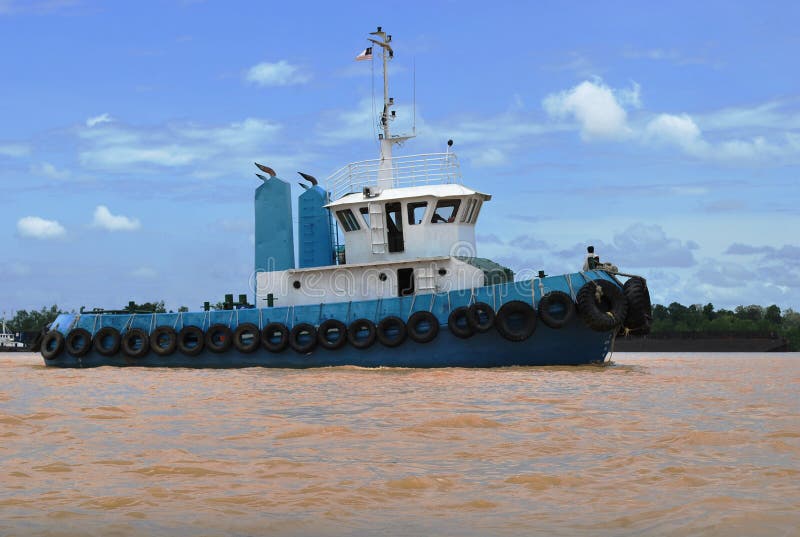 Tug Boat at Rejang River in Sarawak of Malaysia Stock Image - Image of ...