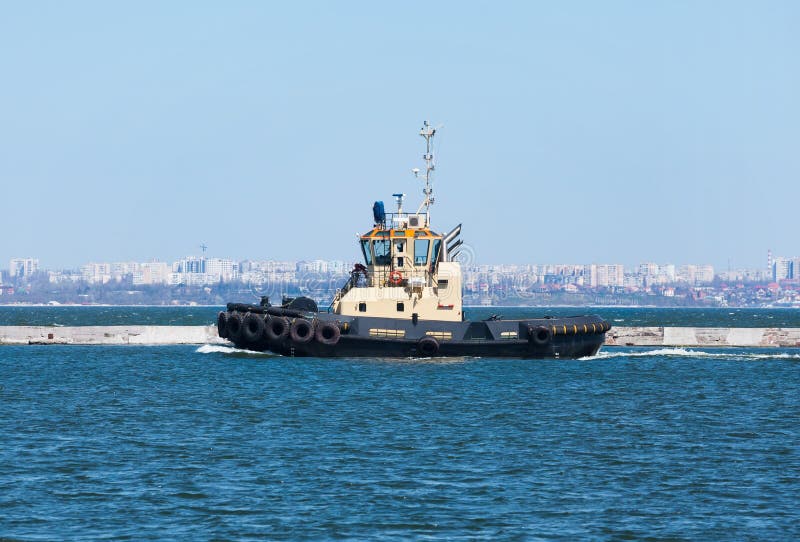 Tug boat stock photo. Image of pier, firetug, blue, boat - 30610194