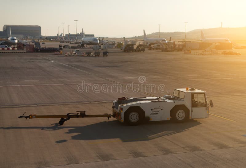 TUG Pushback tractor. stock image. Image of pick, handling - 60089791