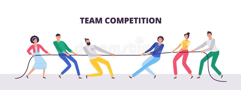 Competition - Tug Of War - People Pulling Rope Stock Vector ...